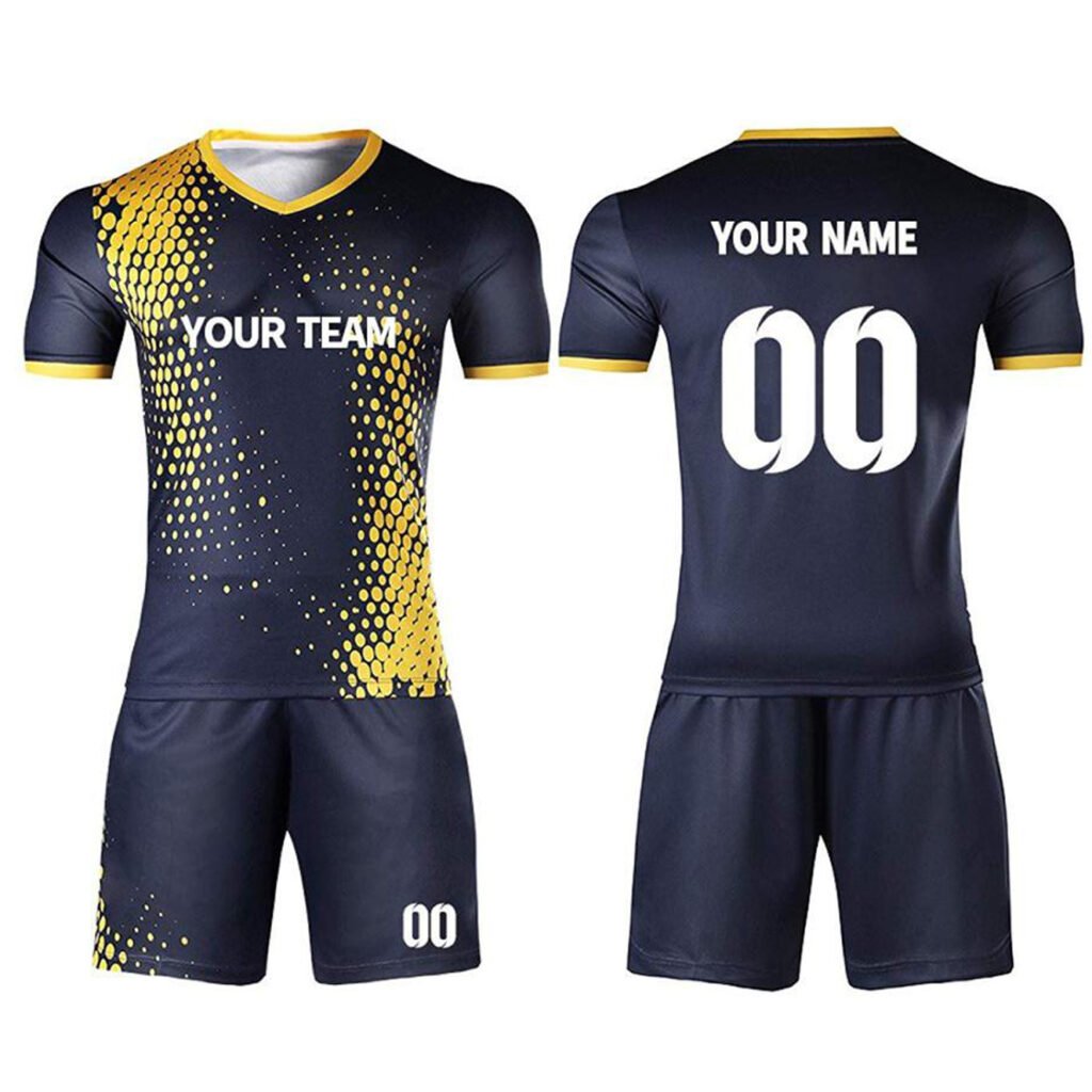 Soccer Uniform Kit 112 Black yellow | Dye Sublimation printing – JISA ...